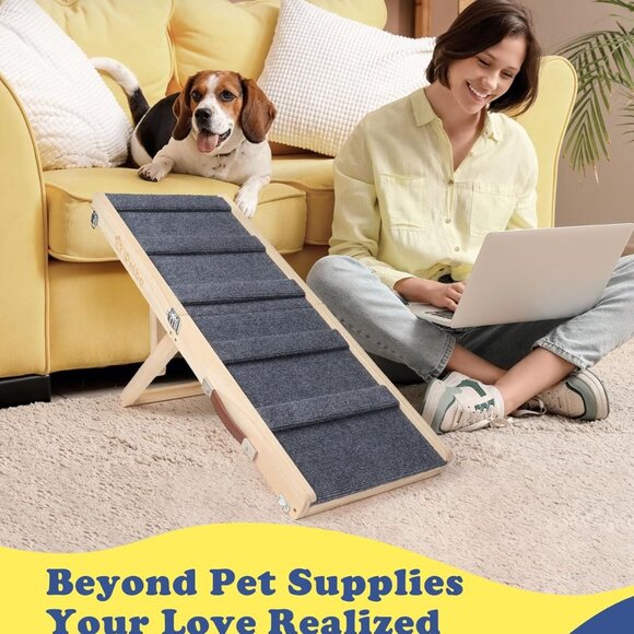 IPETBA | Dog | Small Dog Ramp For Bed Couch Car Folding Portable Pet ...